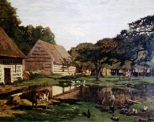 Claude Monet A Farmyard In Normandy Oil Painting - ClaudeMonetArt.org