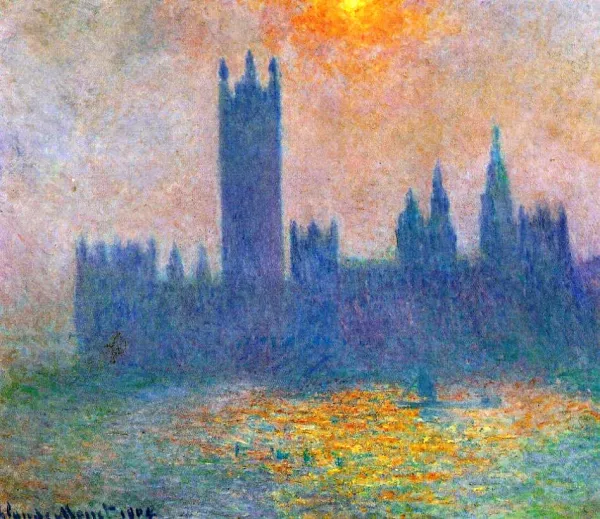 Claude Monet Houses of Parliament, Effect of Sunlight in the Fog Oil ...