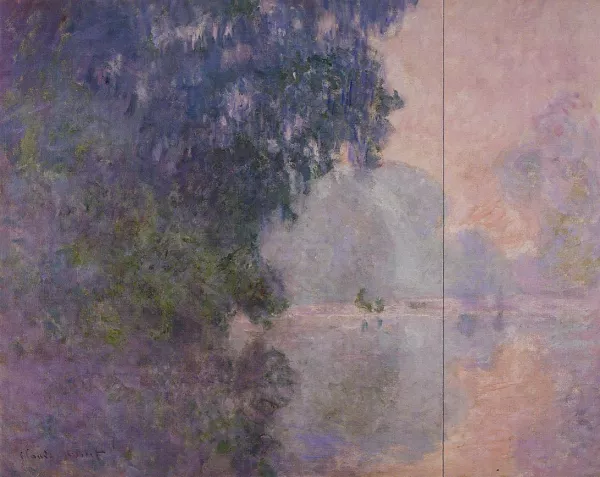 Claude Monet Morning on the Seine Oil Painting - ClaudeMonetArt.org