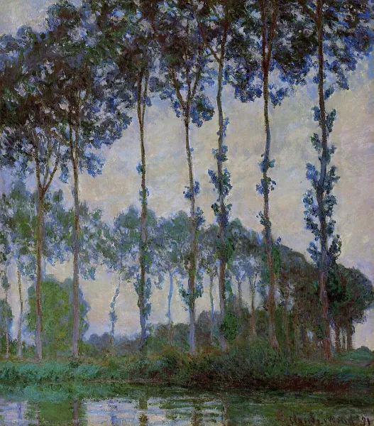 Claude Monet Poplars on the Banks of the River Epte at Dusk Oil ...