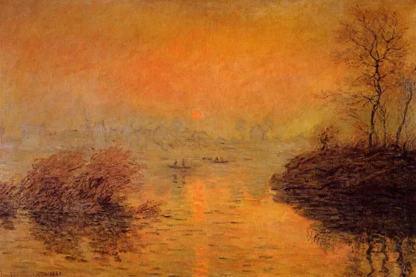 Claude Monet Sunset on the Seine at Lavacourt, Winter Effect Oil ...