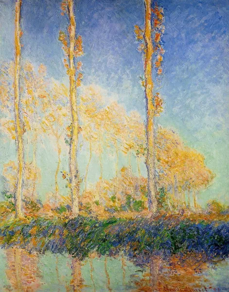 Claude Monet Three Poplar Trees in the Autumn Oil Painting ...