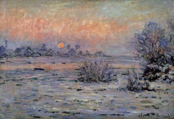 Claude Monet Winter Sun, Lavacourt Oil Painting - ClaudeMonetArt.org